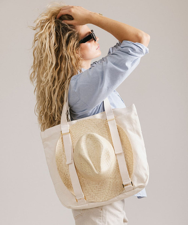 Canvas Hat Carrying Travel Tote for Women | Gigi Pip Hat Carrier Bag