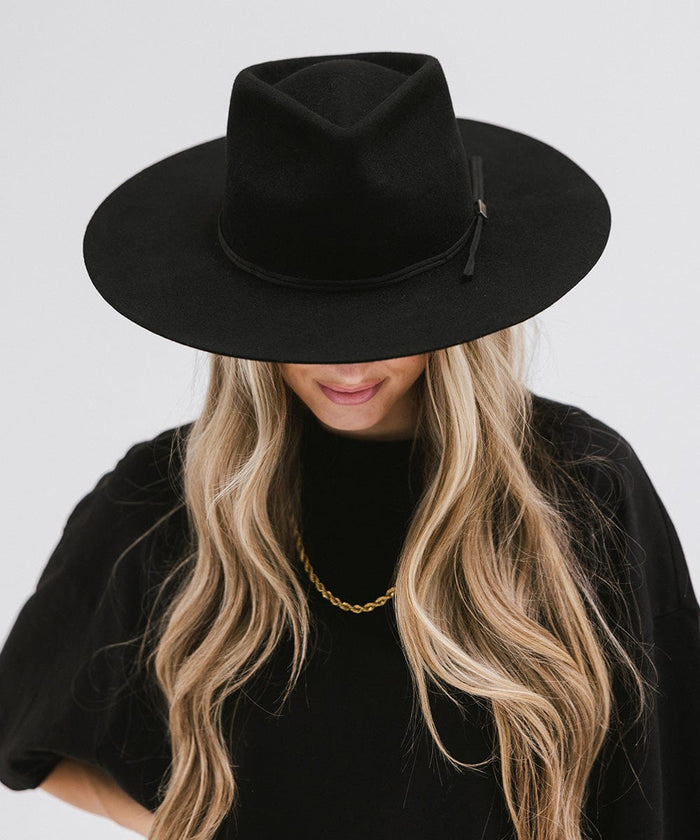 Emery Felt Fedora | Wide Brim Teardrop Fedora Hat for Women