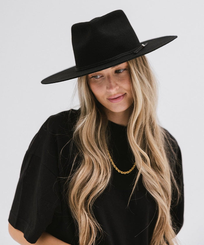 Emery Felt Fedora | Wide Brim Teardrop Fedora Hat for Women