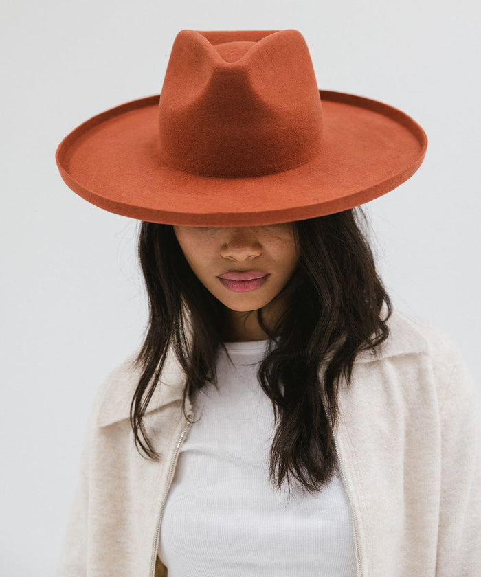 Amelia Wide Brim Felt Fedora | Women’s Pencil Brim Fedora Hat