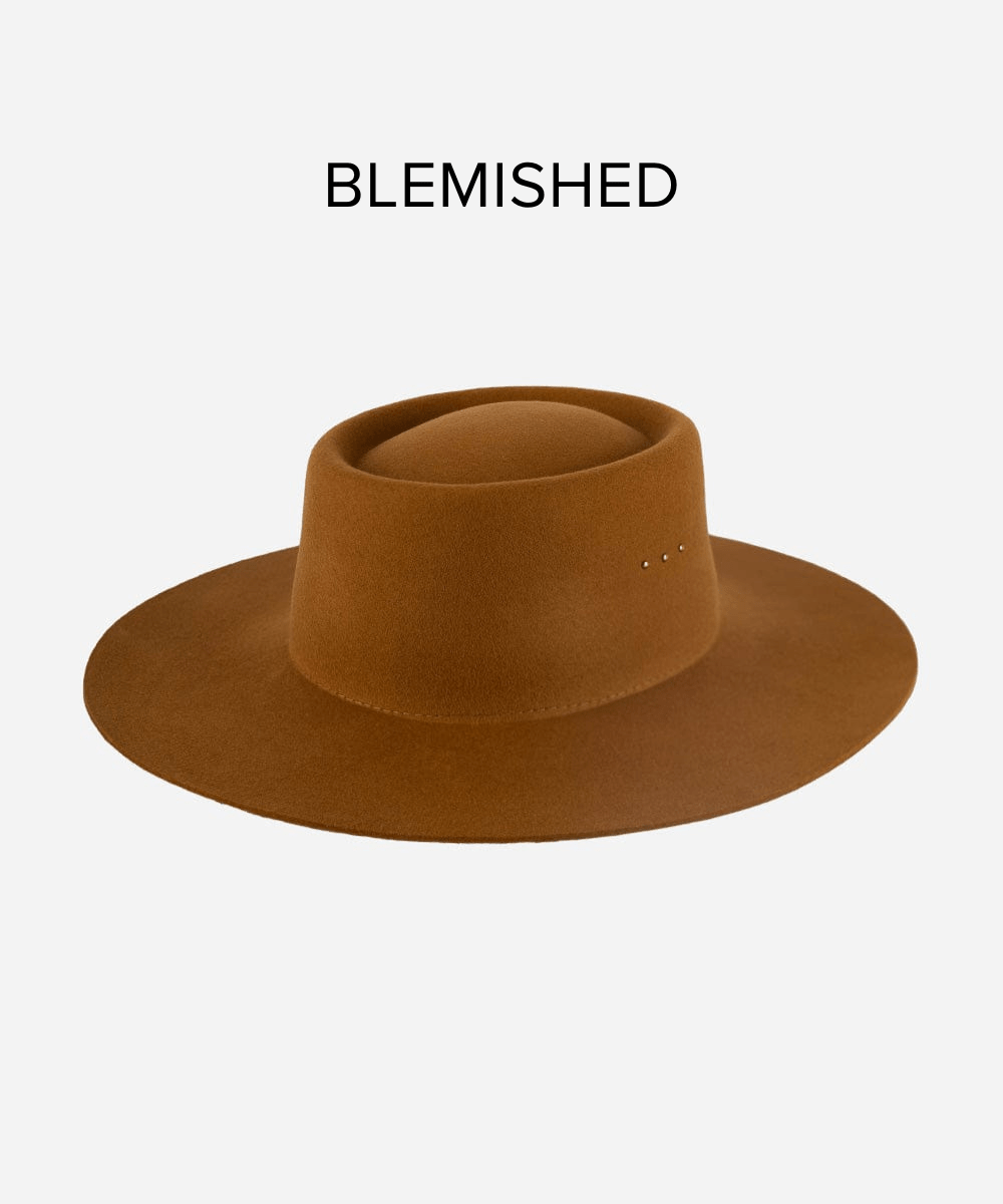 Linden Boater - Cinnamon BLEMISHED | Ladies Australian Felt Hat