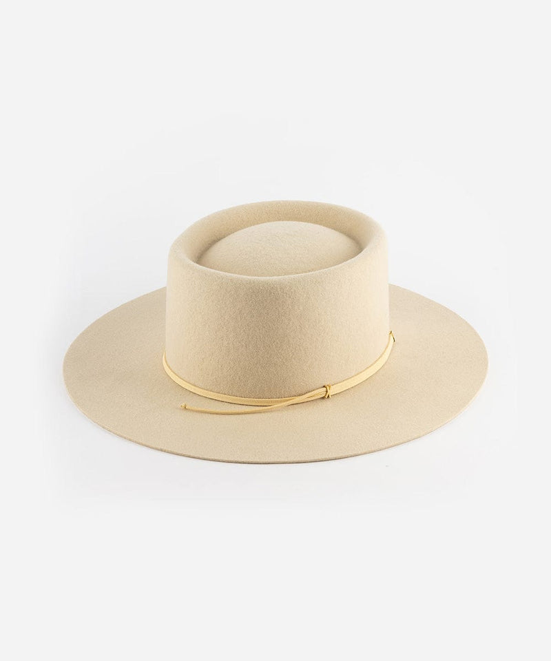 Maise Telescope Crown Hat | Women’s Classic Felt Hat with Flat Brim