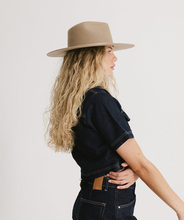 Emery Felt Fedora | Wide Brim Teardrop Fedora Hat for Women