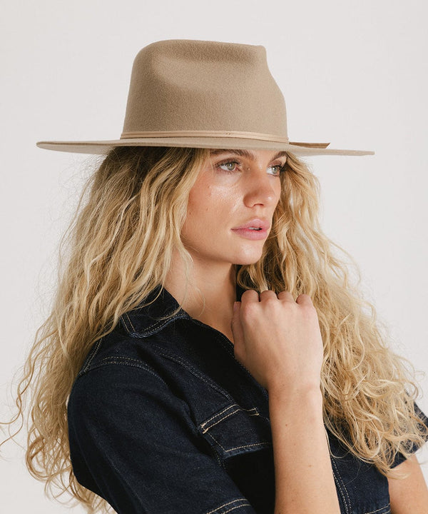 Emery Felt Fedora | Wide Brim Teardrop Fedora Hat for Women