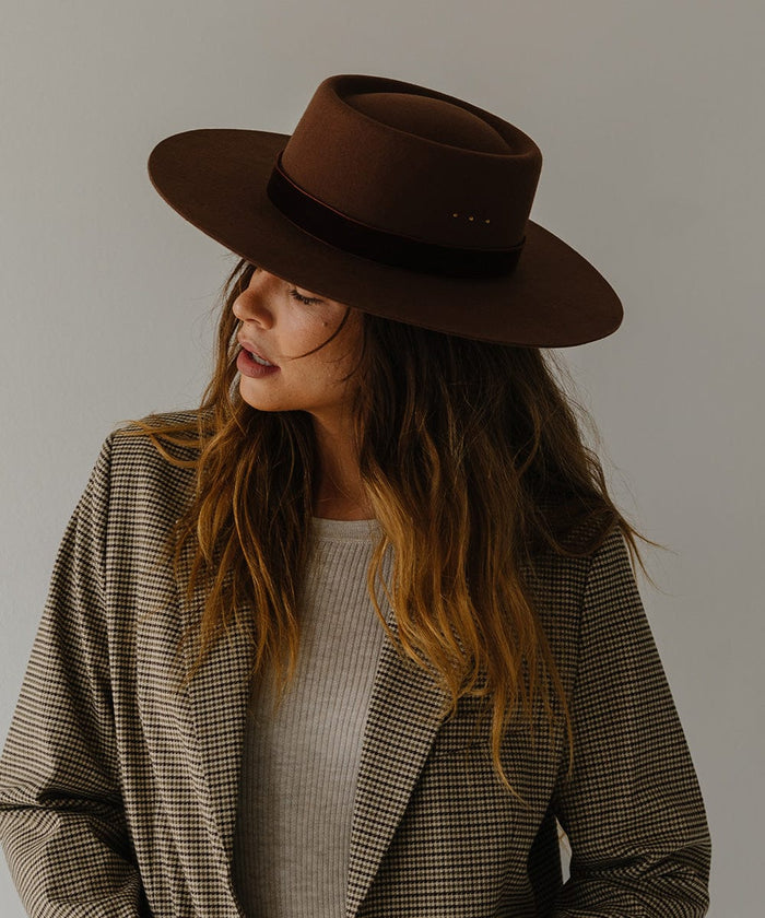 Linden Women's Boater Hat Australian Felt Hat For Ladies GIGI PIP
