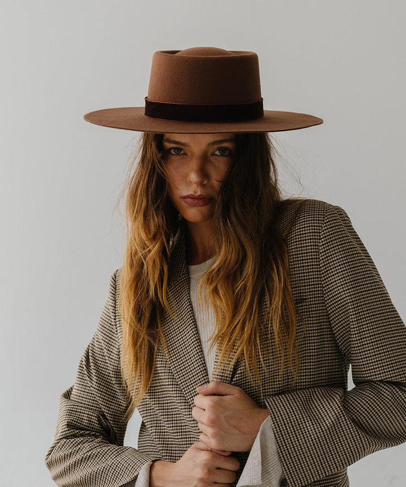Linden Women's Boater Hat Australian Felt Hat For Ladies GIGI PIP