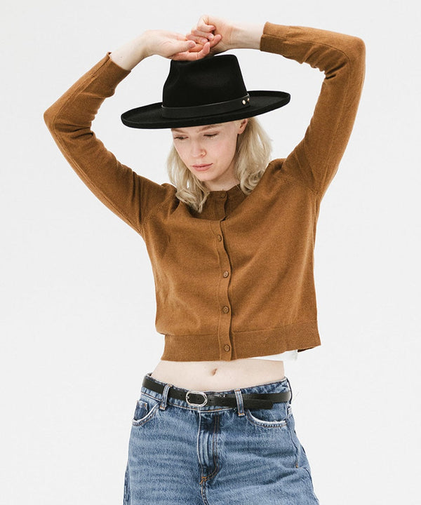 Luca Pencil Brim Fedora | Women’s Wide Brim Felt Fedora Hat - GIGI PIP
