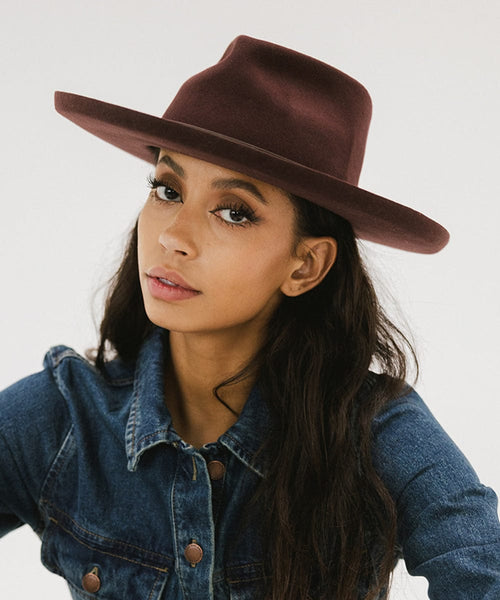 Luca Pencil Brim Fedora | Women’s Wide Brim Felt Fedora Hat
