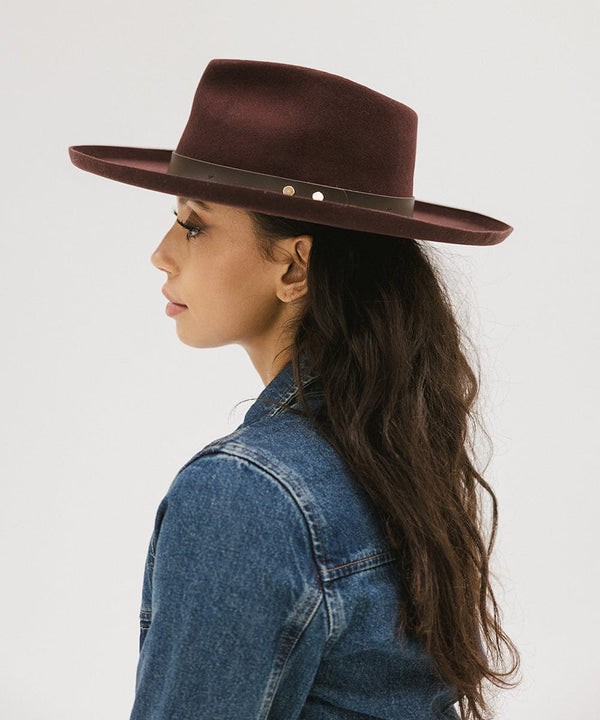 Luca Pencil Brim Fedora | Women’s Wide Brim Felt Fedora Hat