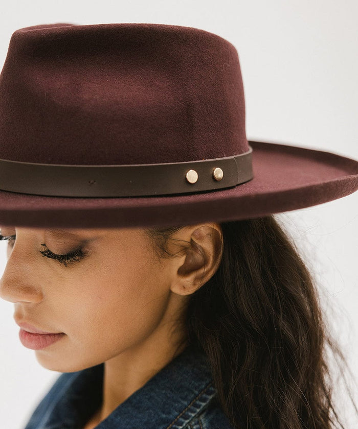 Luca Pencil Brim Fedora | Women’s Wide Brim Felt Fedora Hat