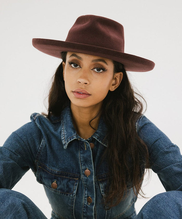 Luca Pencil Brim Fedora | Women’s Wide Brim Felt Fedora Hat