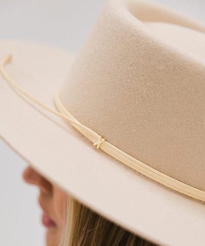 Maise Telescope Crown Hat | Women’s Classic Felt Hat with Flat Brim