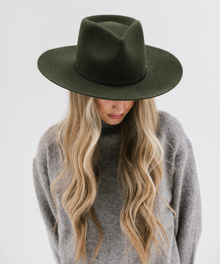 Rowan Wide Brim Fedora | Women’s Felt Teardrop Fedora Hat