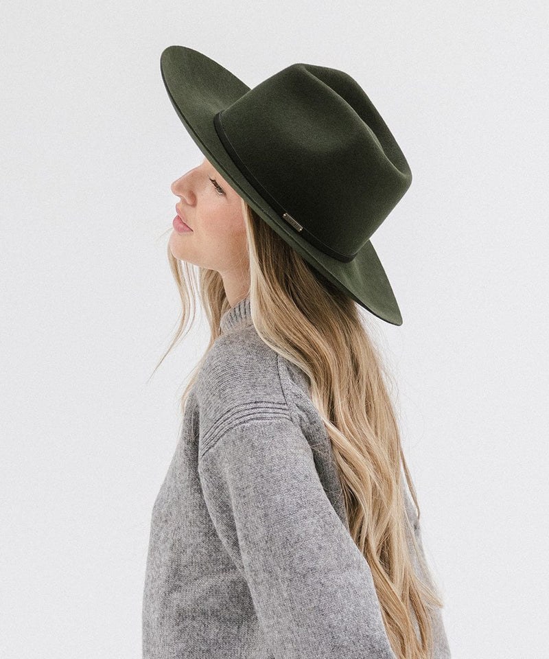 Rowan Wide Brim Fedora | Women’s Felt Teardrop Fedora Hat