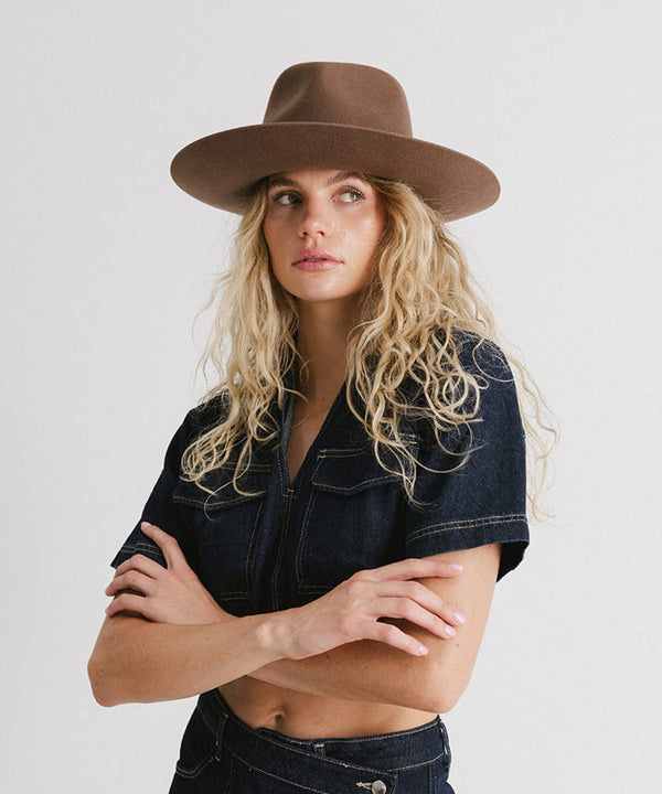 Rowan Wide Brim Fedora | Women’s Felt Teardrop Fedora Hat