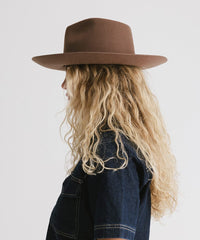 Rowan Wide Brim Fedora | Women’s Felt Teardrop Fedora Hat