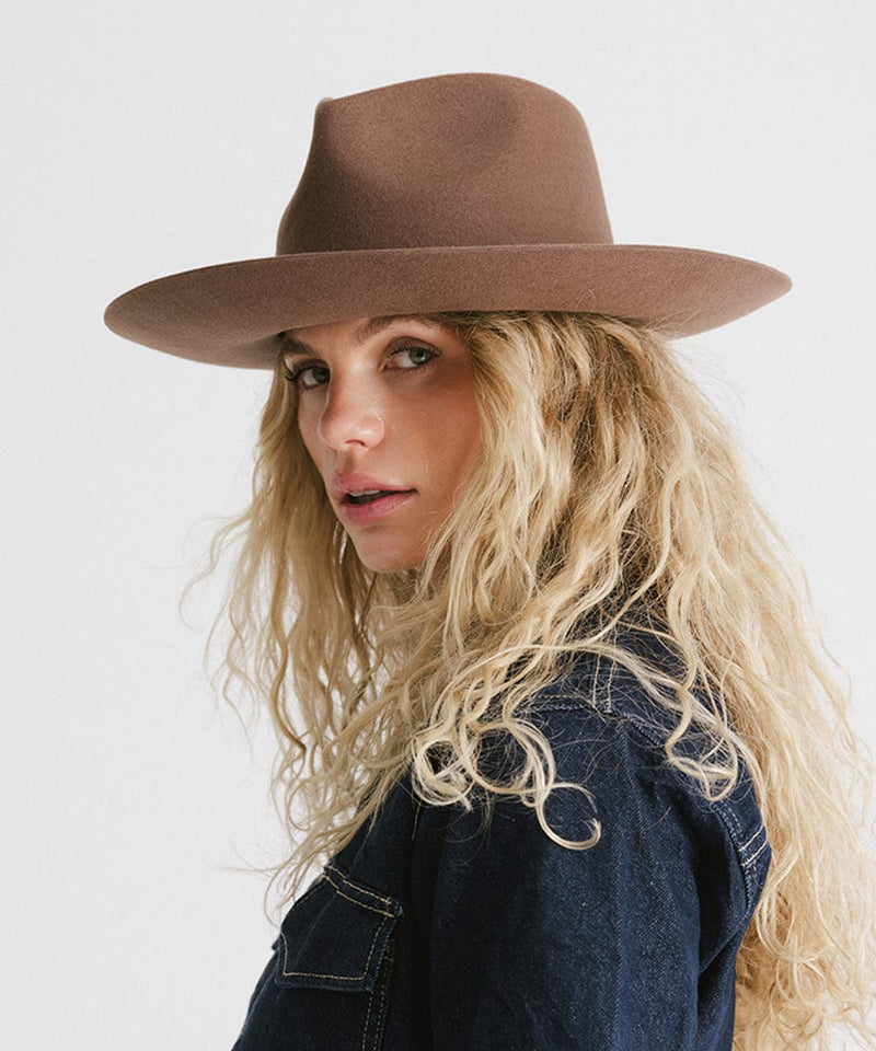 Rowan Wide Brim Fedora | Women’s Felt Teardrop Fedora Hat