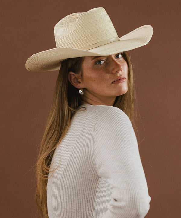 Millie Cowboy Hat | Women’s Straw Western Hat with Curved Brim - GIGI PIP