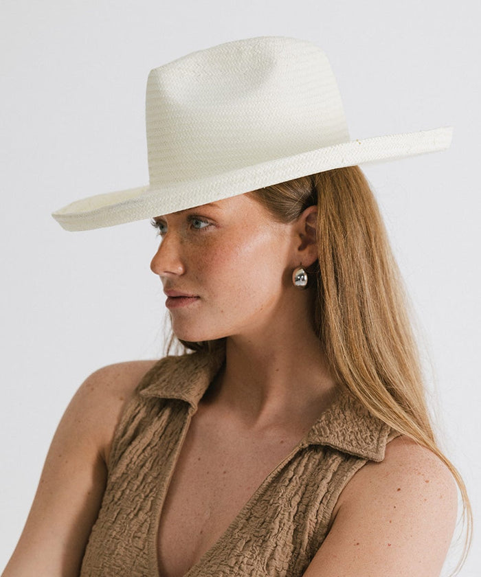 Penny Wide Brim Fedora | Women’s Straw Pencil Brim Fedora Hat