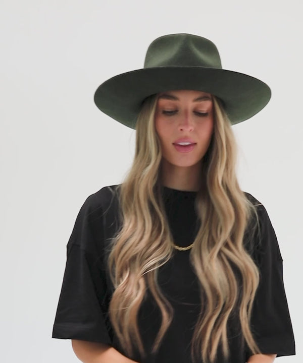 Rowan Wide Brim Fedora | Women’s Felt Teardrop Fedora Hat