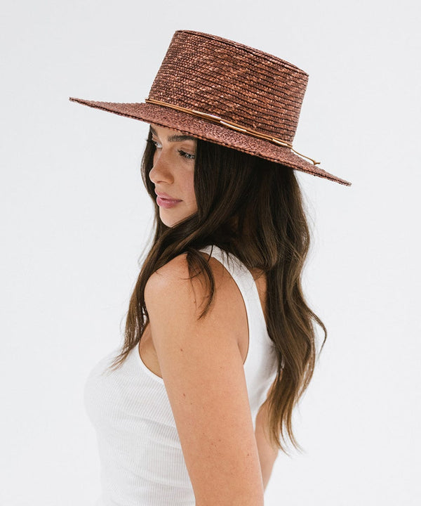 Capri Short Brim Boater Hat | Stylish Boater Straw Hat for Women