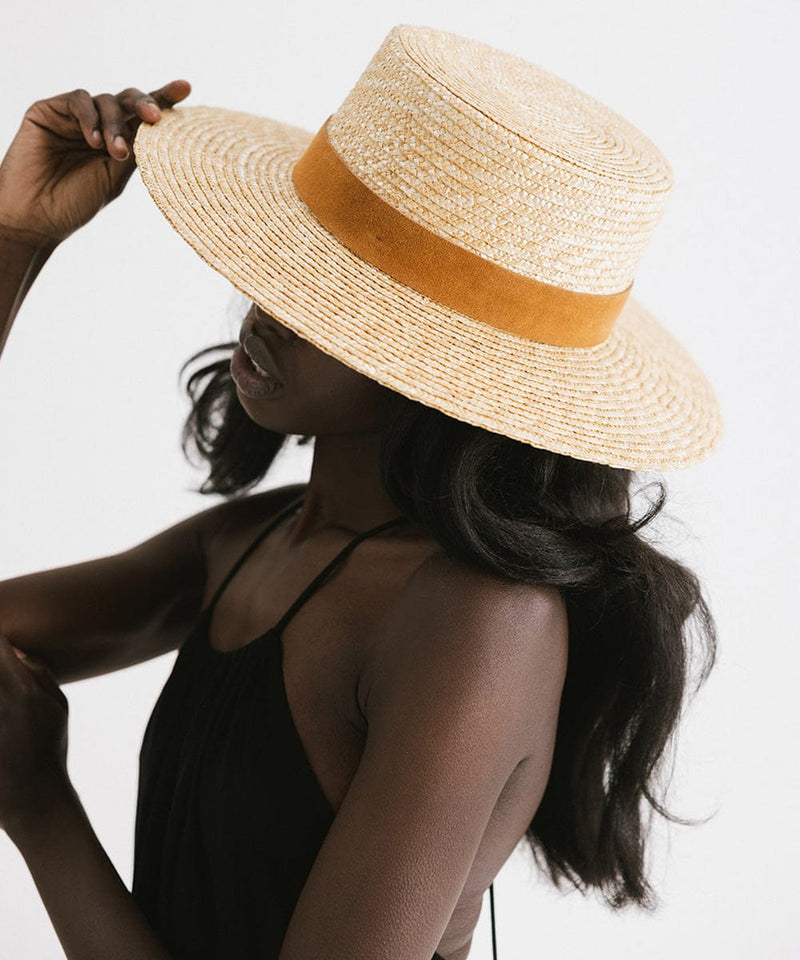 Capri Short Brim Boater Hat | Stylish Boater Straw Hat for Women