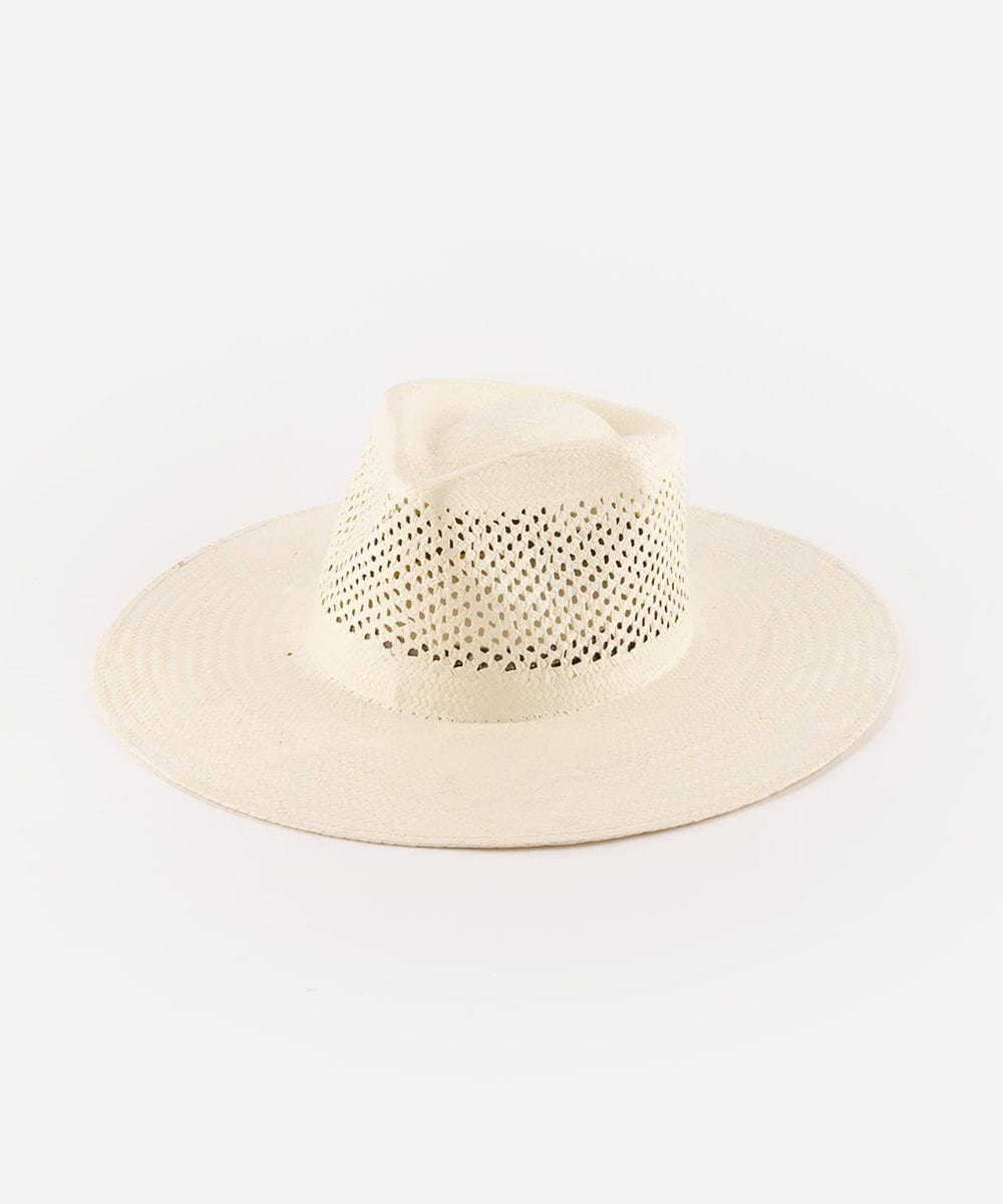 Nell Vented Fedora | Wide Brim Lightweight Paper Straw Hat for Women