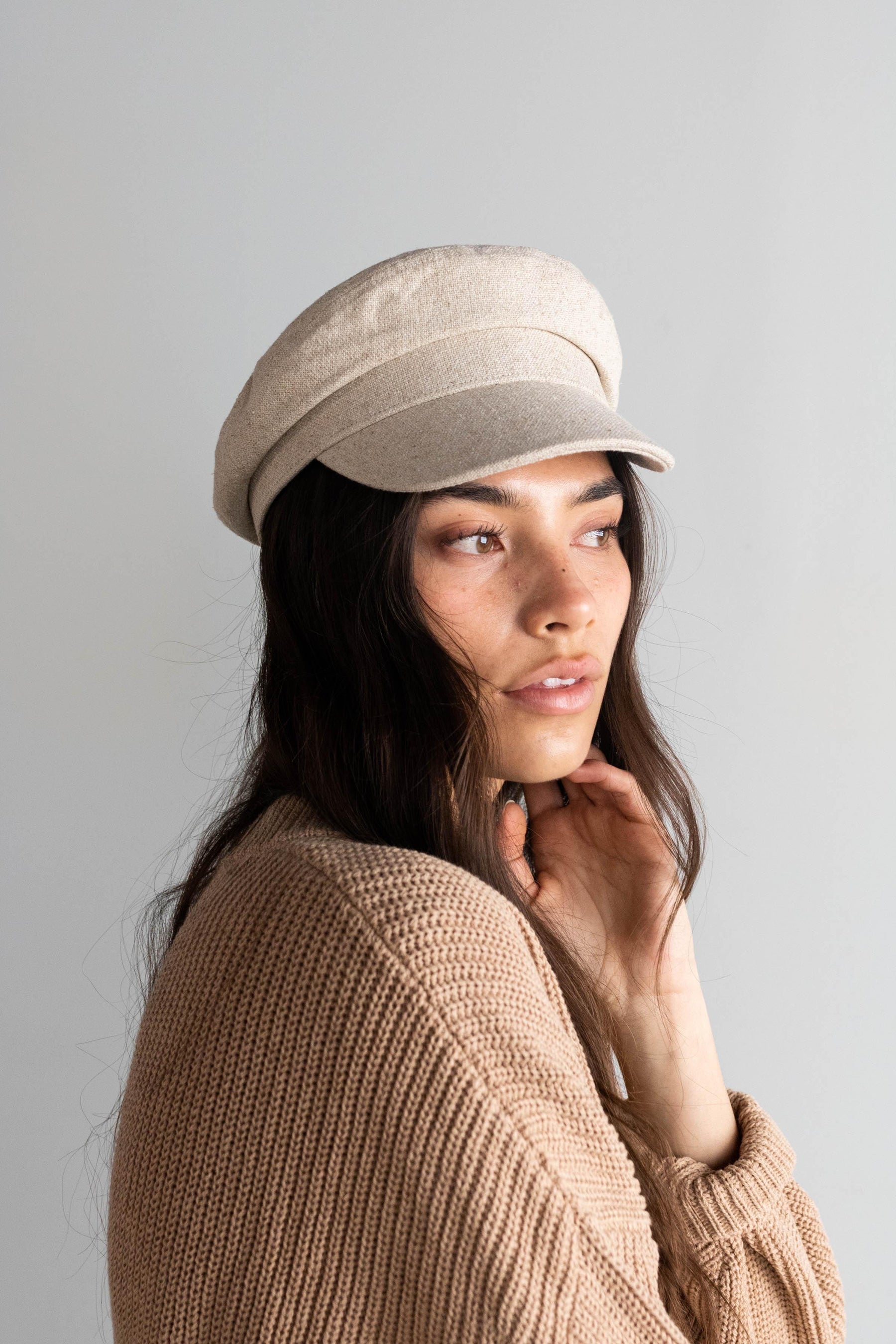 Classic Linen Women's Newsboy Cap Hat GIGI PIP